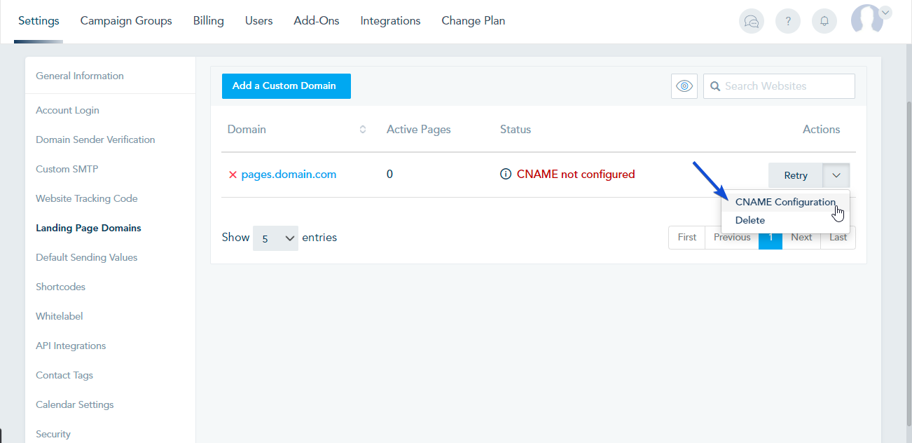 New Landing Pages Whitelabel Domains – VBOUT Help Center