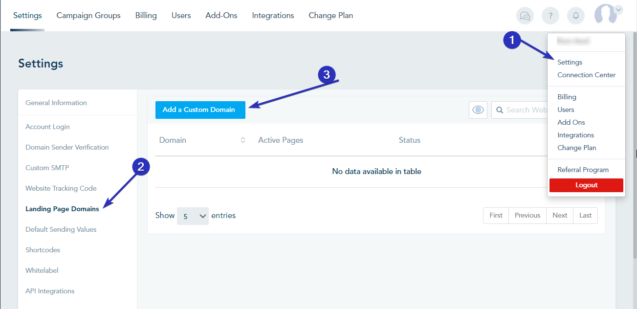 Classic Landing Pages Whitelabel Domains – VBOUT Help Center