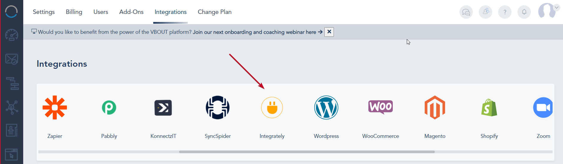 Integrately Integration – VBOUT Help Center