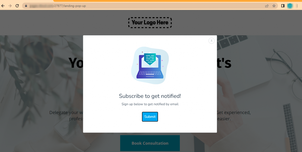 How to enable Site Popup on Landing page – VBOUT Help Center