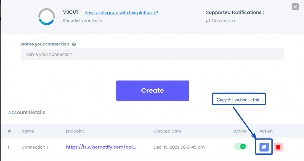 WiserNotify integration – VBOUT Help Center