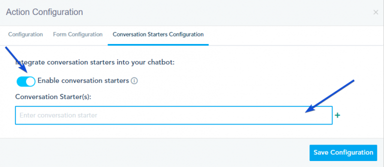How to add Conversation Starters to your AI chatbot – VBOUT Help Center